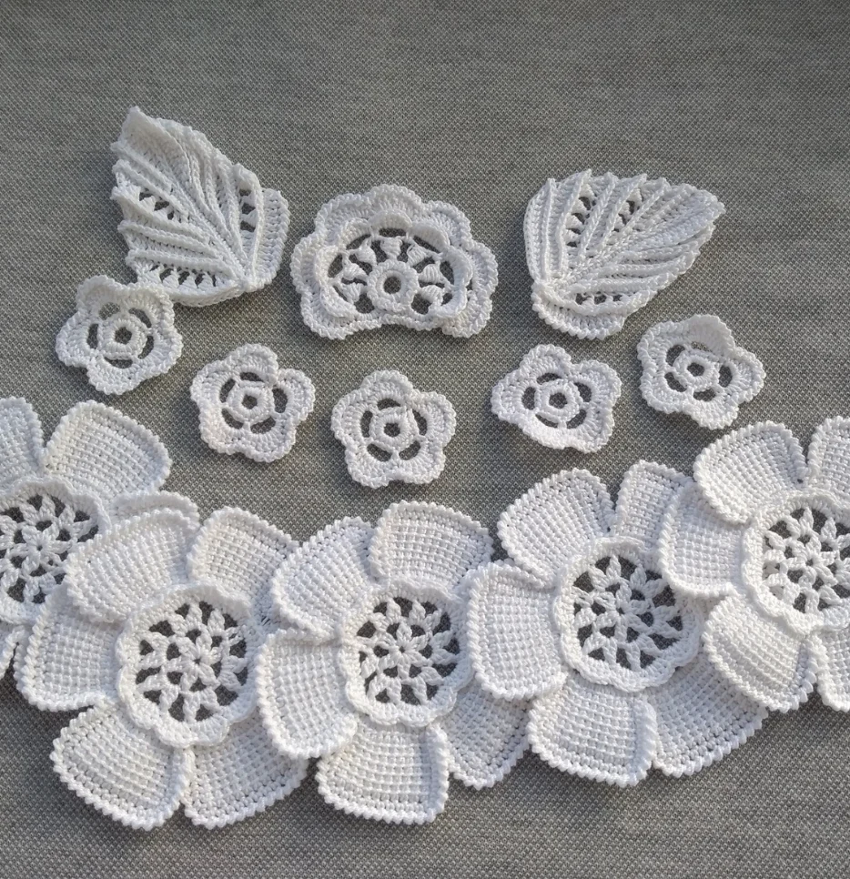 Starched Hand Crochet Flower Motif Doilies Ornaments Christmas ...