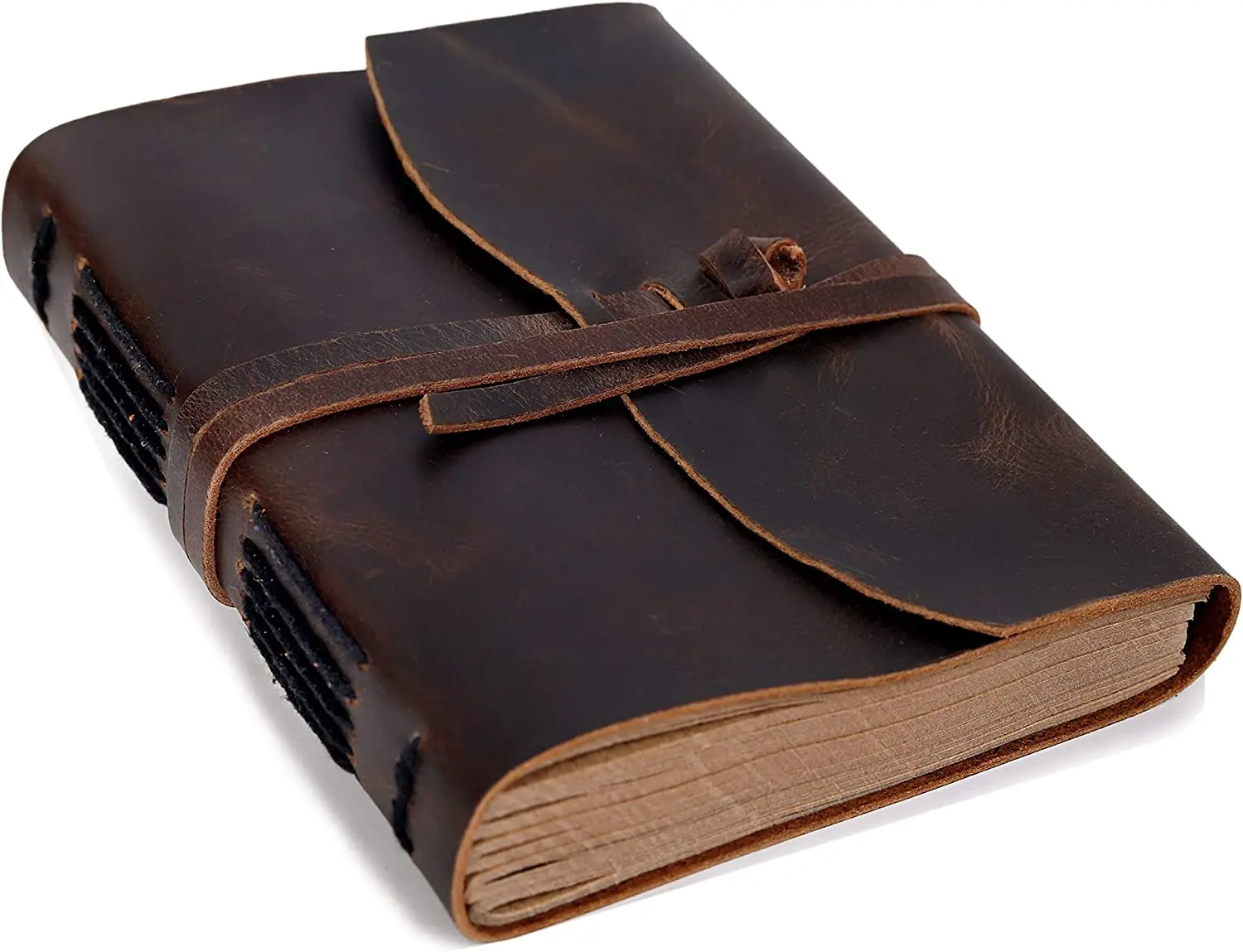 Vintage Leather Journal Notebook - Customizable Logo Spiral Bound ...