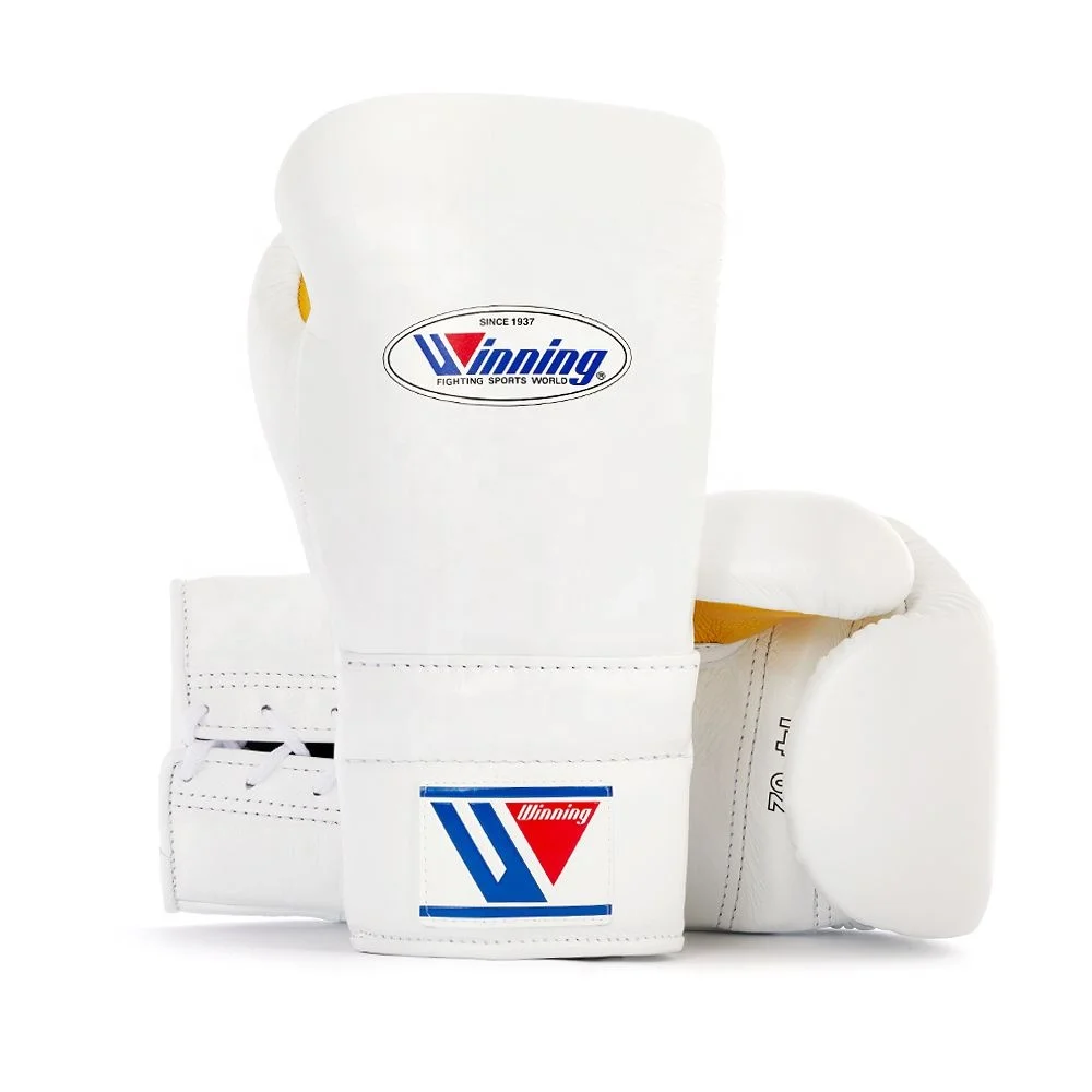 Genuine Leather Winning Boxing Gloves New White Winning Competition ...