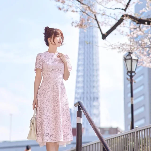 Simple Office Lace Dress In Ivory For Women - Buy Dresses Women Lady ...