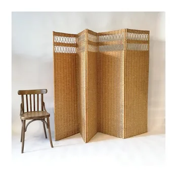 Natural Rattan Bamboo Room Divider Partition Separators Foldable ...