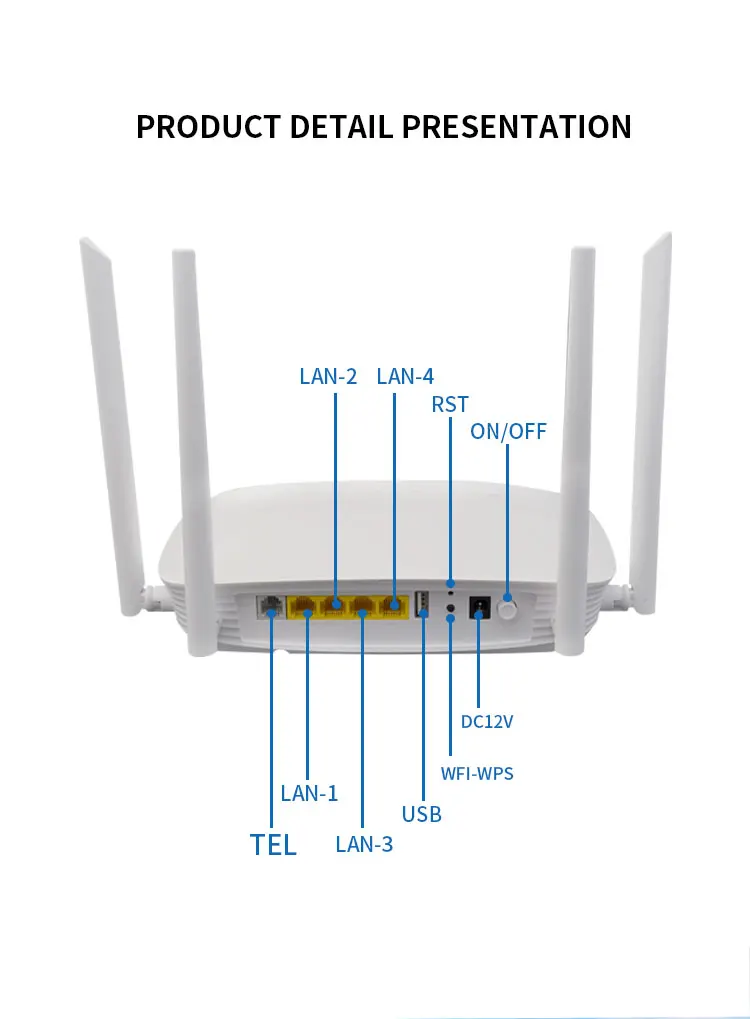 Xpon Onu Voip Dual Band 2.4g&5g Ftth Ax3000 3000mbps Lte Wifi 6 5g ...