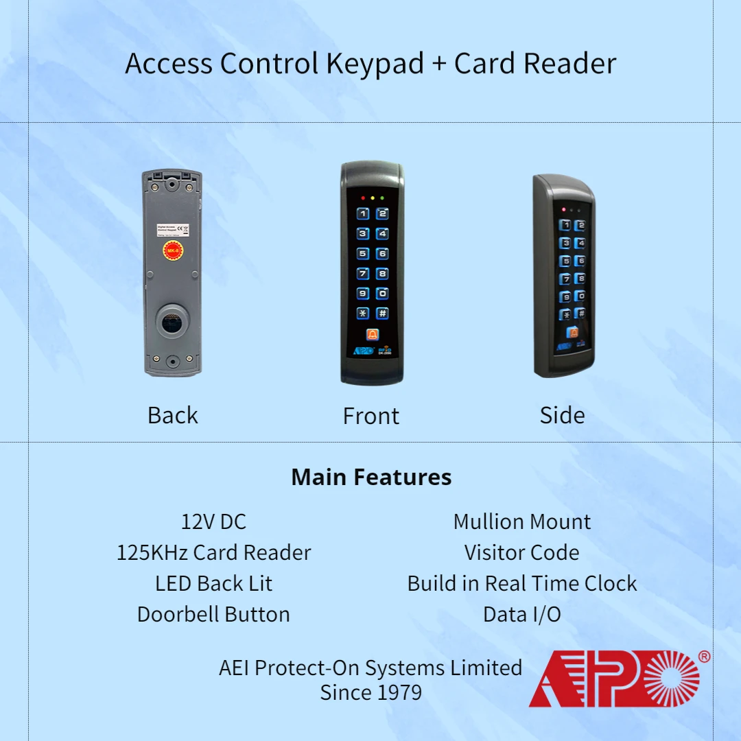 DK-2890 Mullion Mount Slim Access Control Keypad
