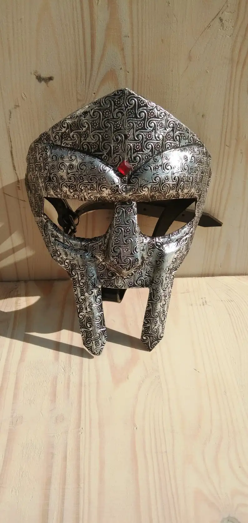 Medieval Mf Doom Gladiator Face Mask Silver Engrave Finish Brass Armour ...