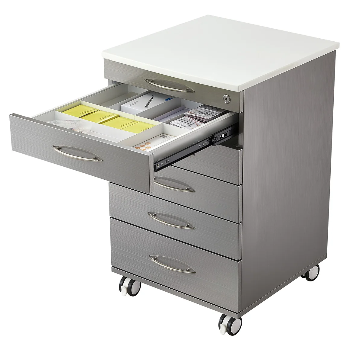 Mobile Medical Cabinet Dental Clinic Storage Trolley With Silent Wheels ...