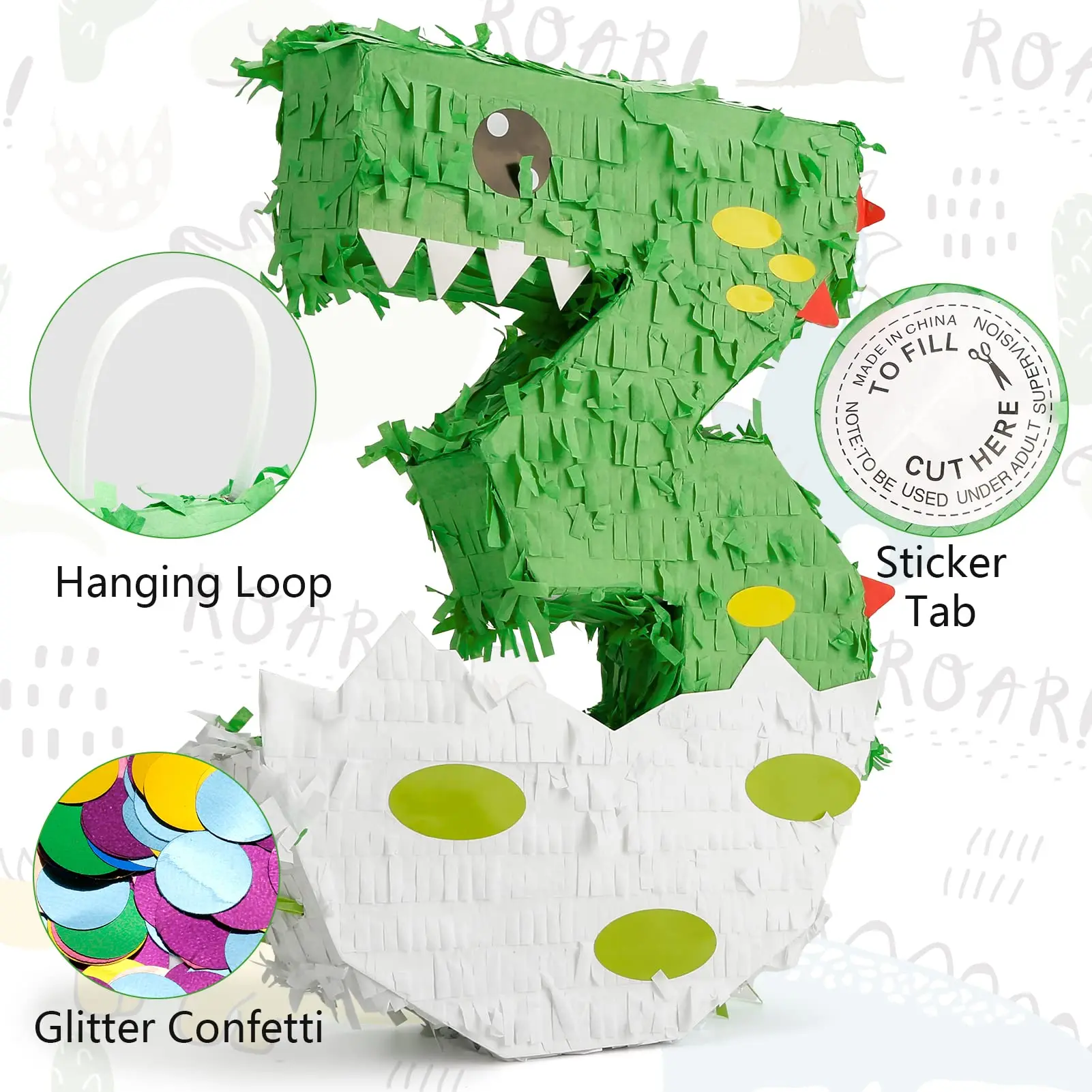 Dinosaur Egg Pinata Number 3 Pinata For 3rd Birthday Dinosaur Pinata ...