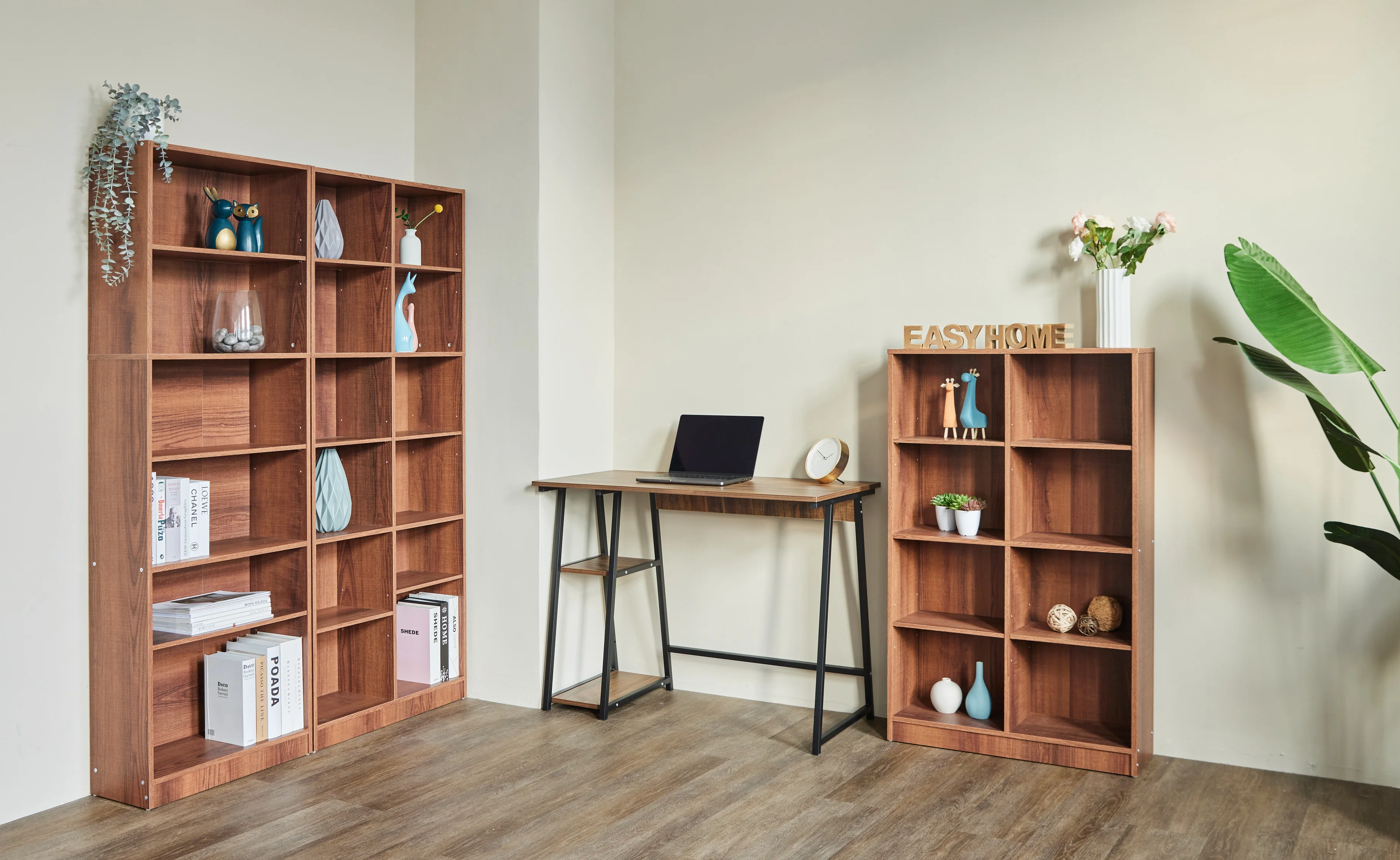 6-grid Solid-core Adjustable Bookcase Adopts E1 Board Walnut Color ...