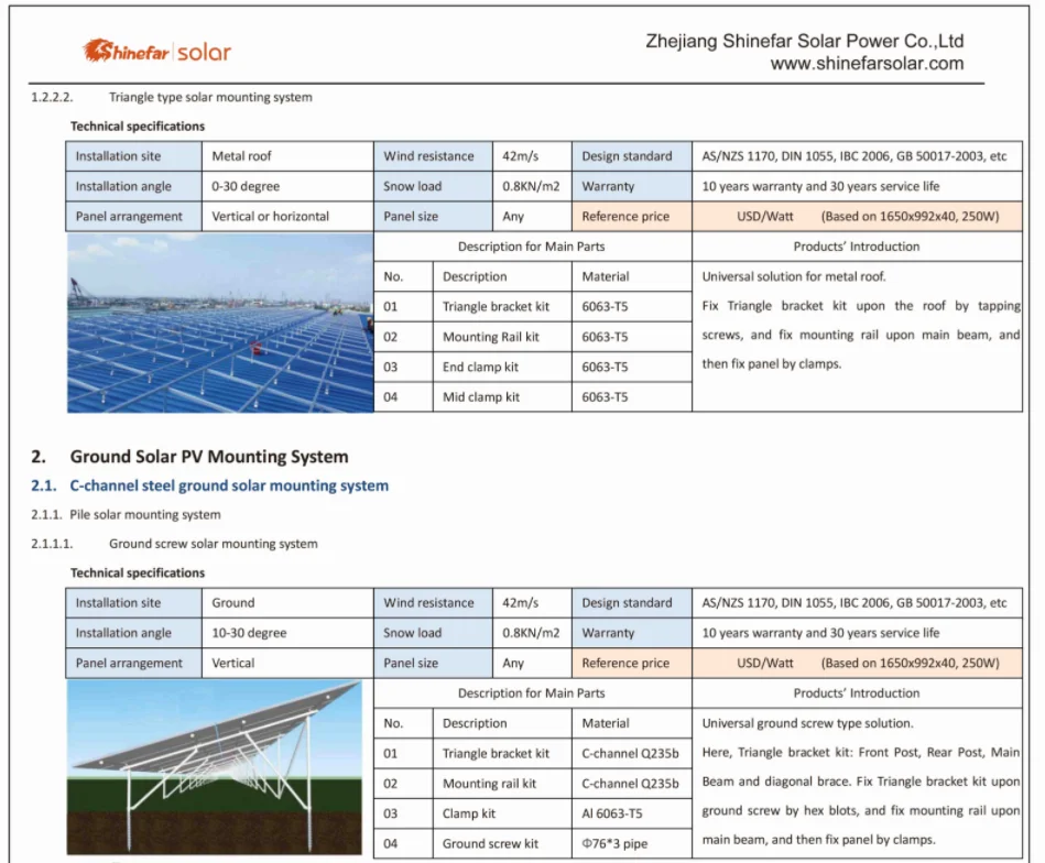 Shinefar Solar Energy Brackets - Reliable Mounting Solutions