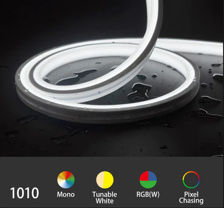 Silicone Extrusion Dc24v 10*10mm Top View 2700-6500k Custom Waterproof ...