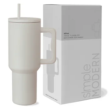 Custom Simple Modern Tumbler Cup With Handle And Straw 40oz 40 Oz ...