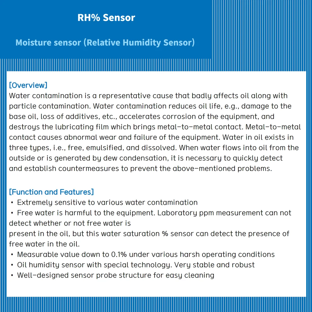 Moisture Sensor (RH% Moisture in Oil Sensor) for Lubrication