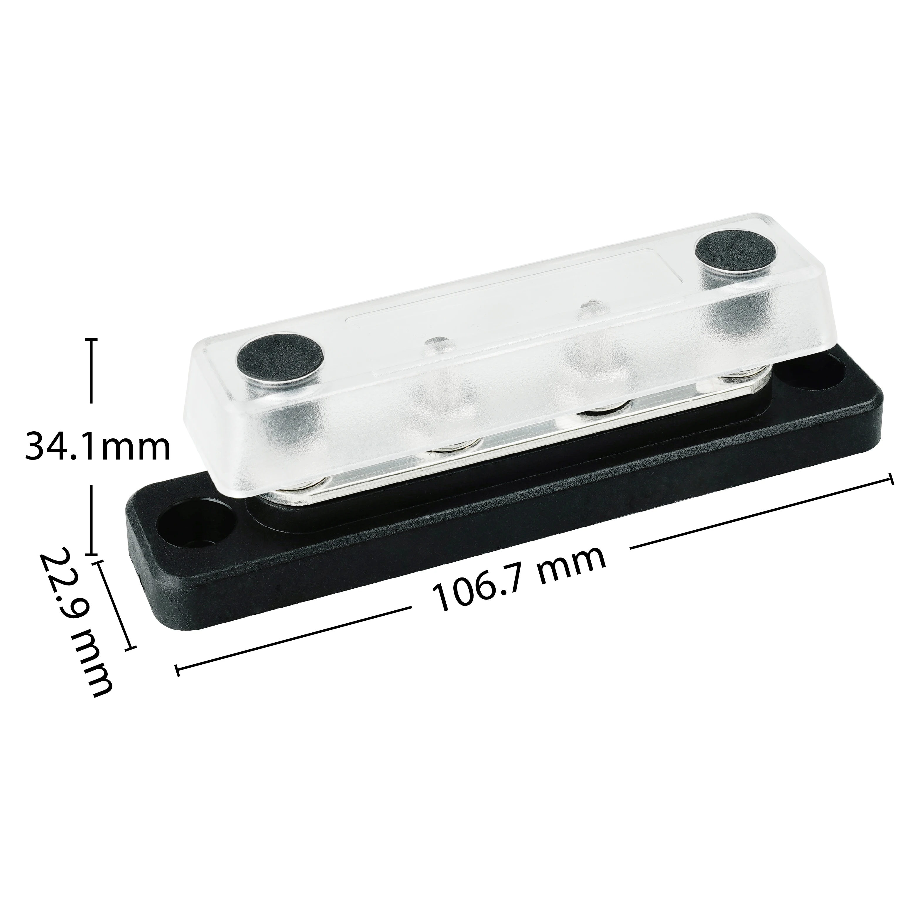 Marine Caravan 48V 4-Way Electrical Connector - Copper Bus Bar with Cover