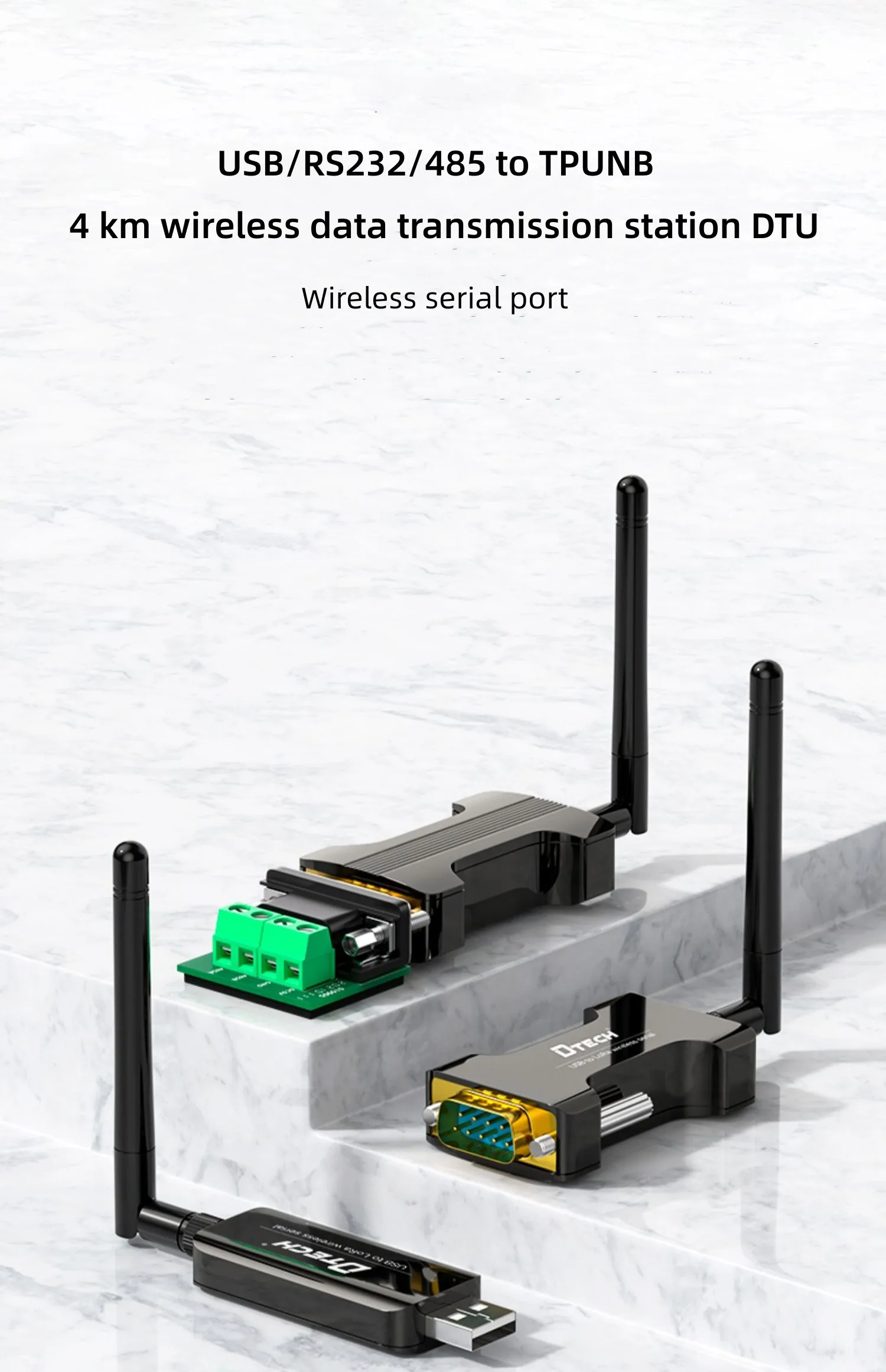 DTECH RS485 to LoRa Converter Long Distance Data Transmission Wireless ...