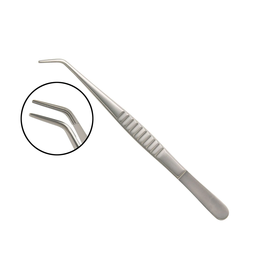 Debakey Vascular Tissue Forceps Angled 2mm Tip 15cm Narrow Serrated ...