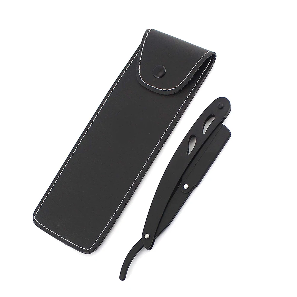 Custom Made Straight Edge Stainless Steel Barber Razors For Men Black ...