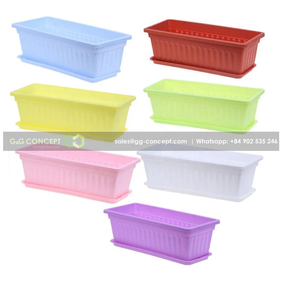 Nice Plastic Rectangle Flower Pot From Vietnam With Multiple Sizes ...