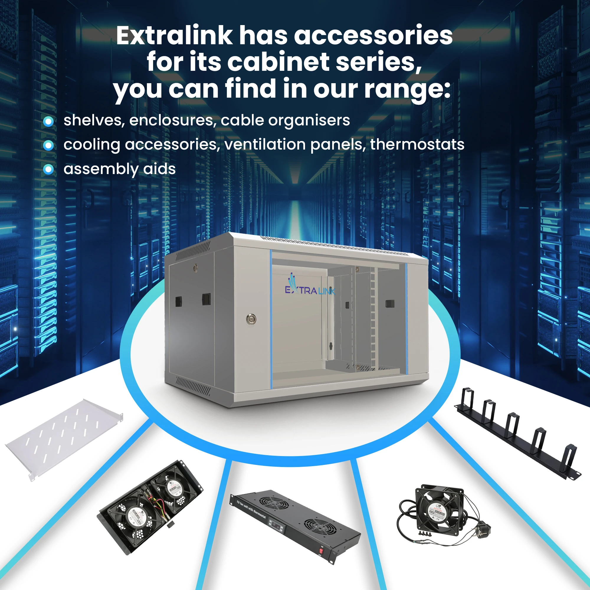 Extralink Network Cabinets Rackmount Cabinet Wall Mounted 6u 6he ...