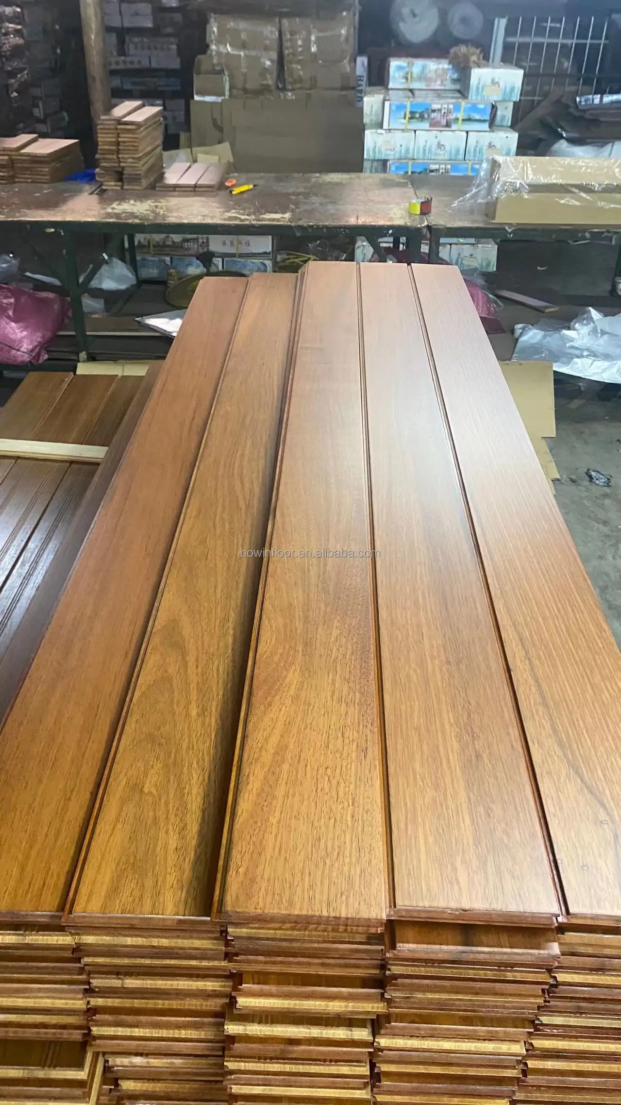 Prefinished Teak Hardwood Ceiling Planks - Moisture-Proof, Sound ...