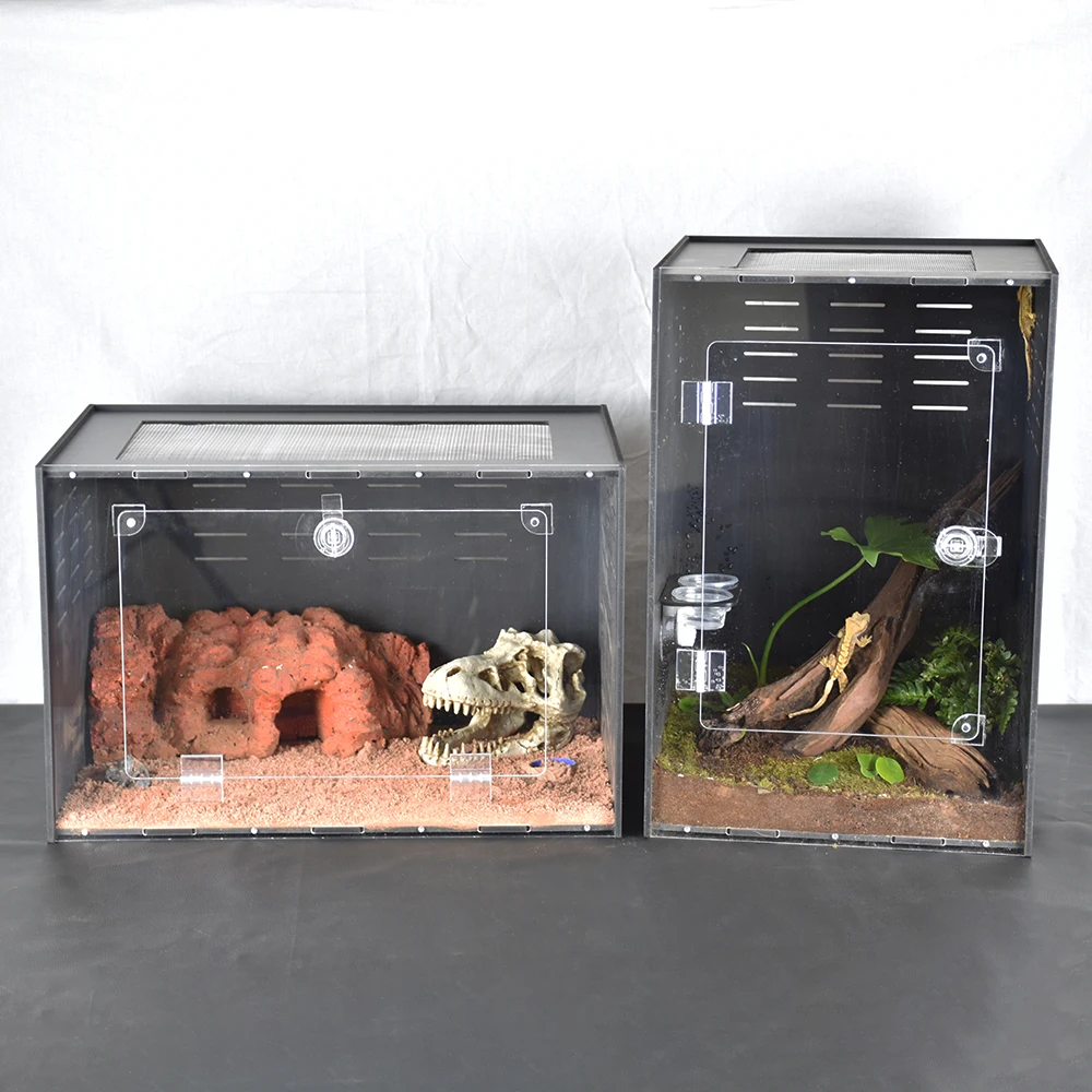 16x16x24 Inch Black Tall Gecko Display Case Enclosure Arboreal Reptile ...