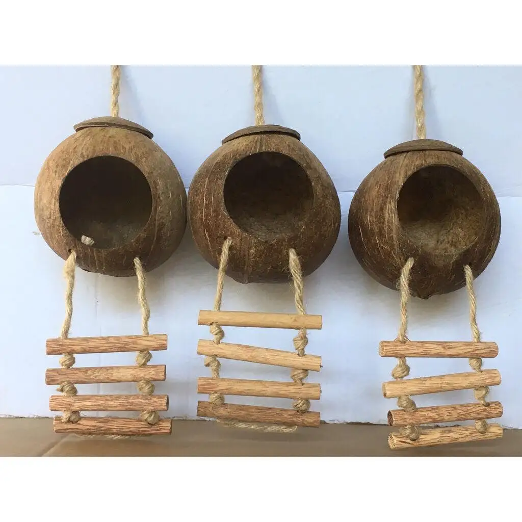 Hanging Coconut Shell Bird House For A Hamster Bird Cage Toy Pet Bird ...