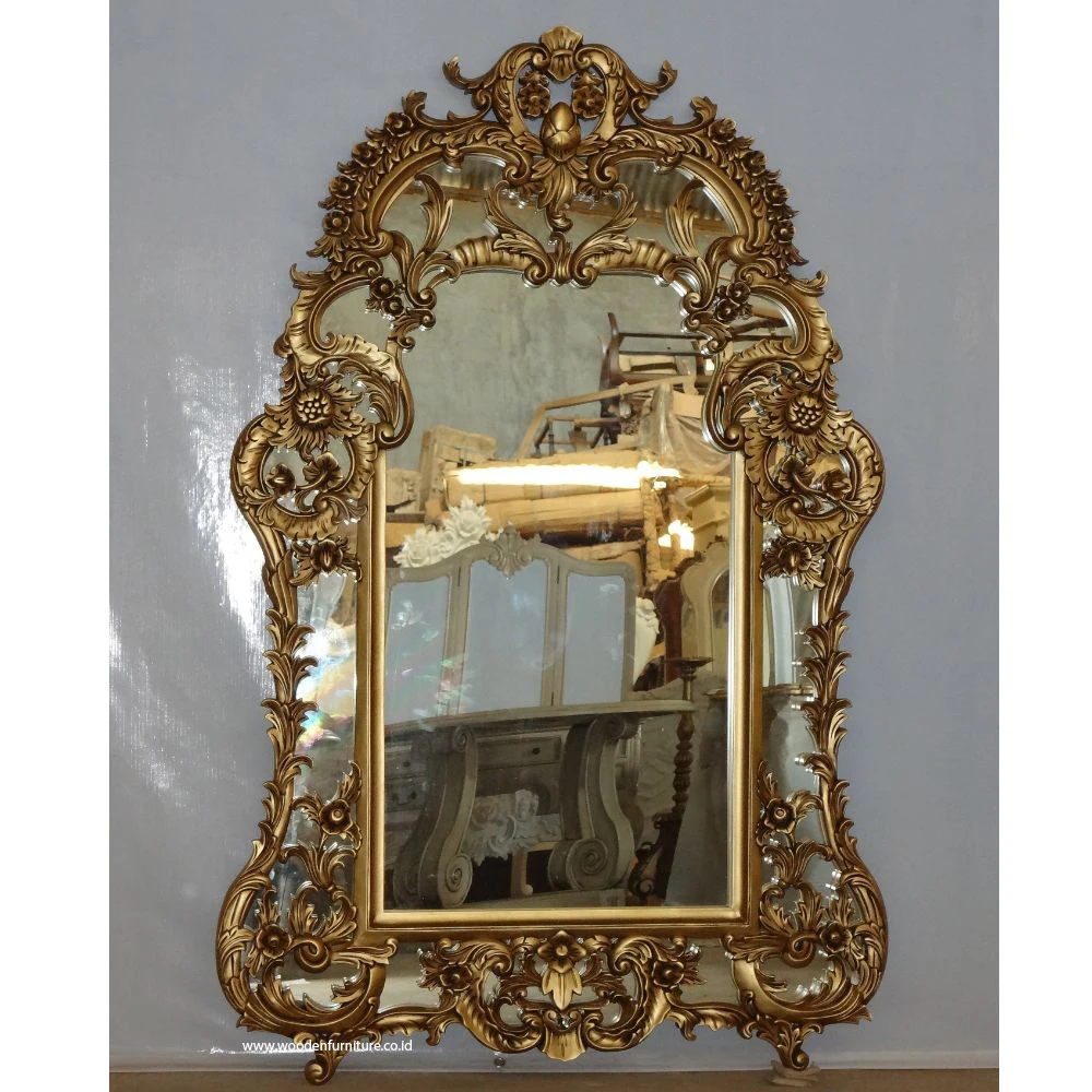 French Style Frame Antique Reproduction Mirror Classic Wooden ...