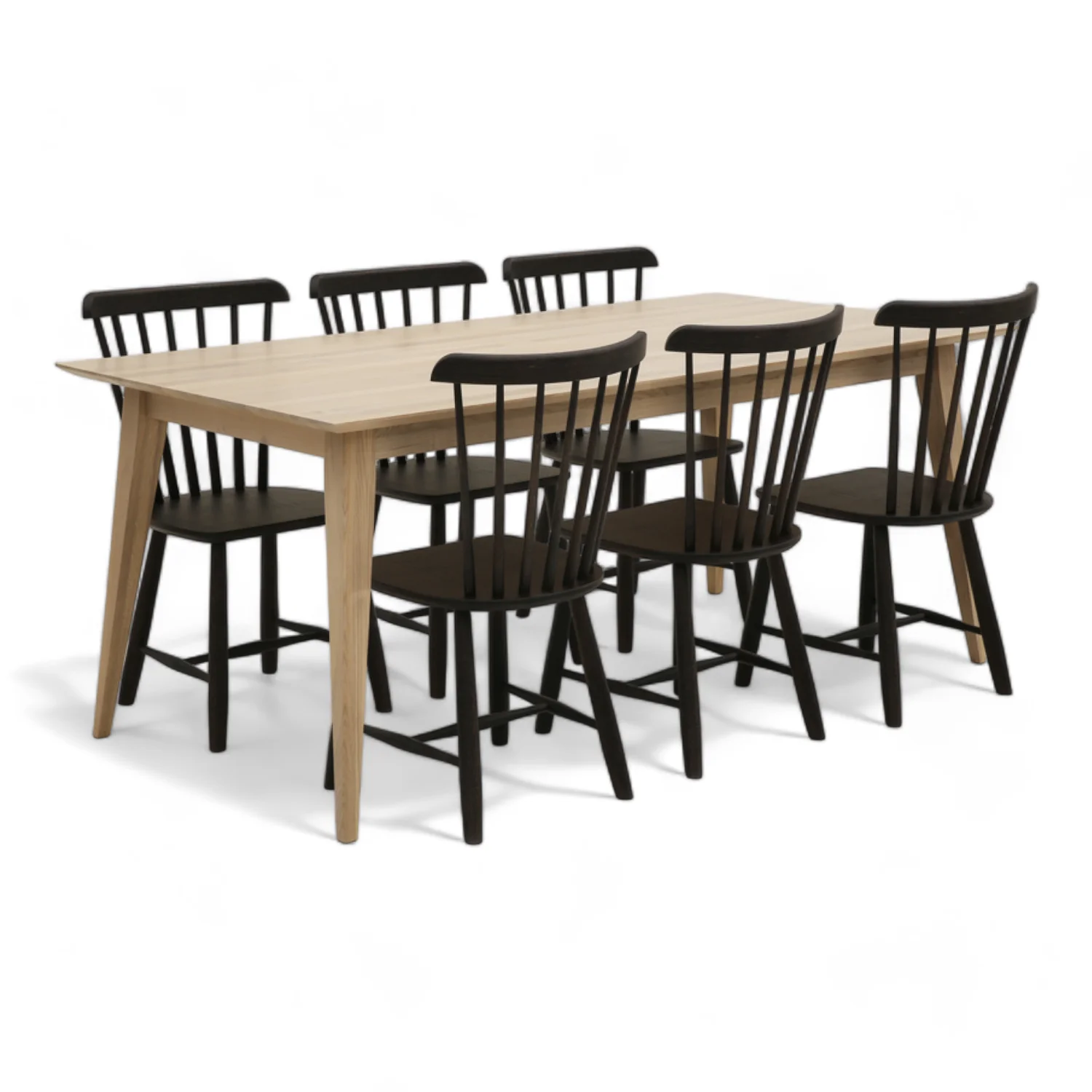 Nordic Solid Wood Dining Table Set 6 Chair in Bistro Indoor Table and ...