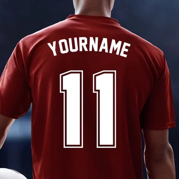 Custom Football Kit Number Name Sublimation Heat Transfer Print Sticker ...
