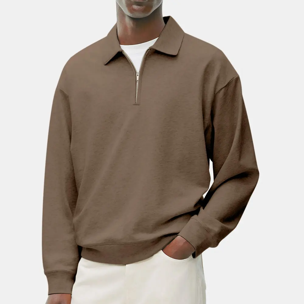 Men's Polar Fleece 1/4 Quarter Zip Pullover Sweater Jacket Blue