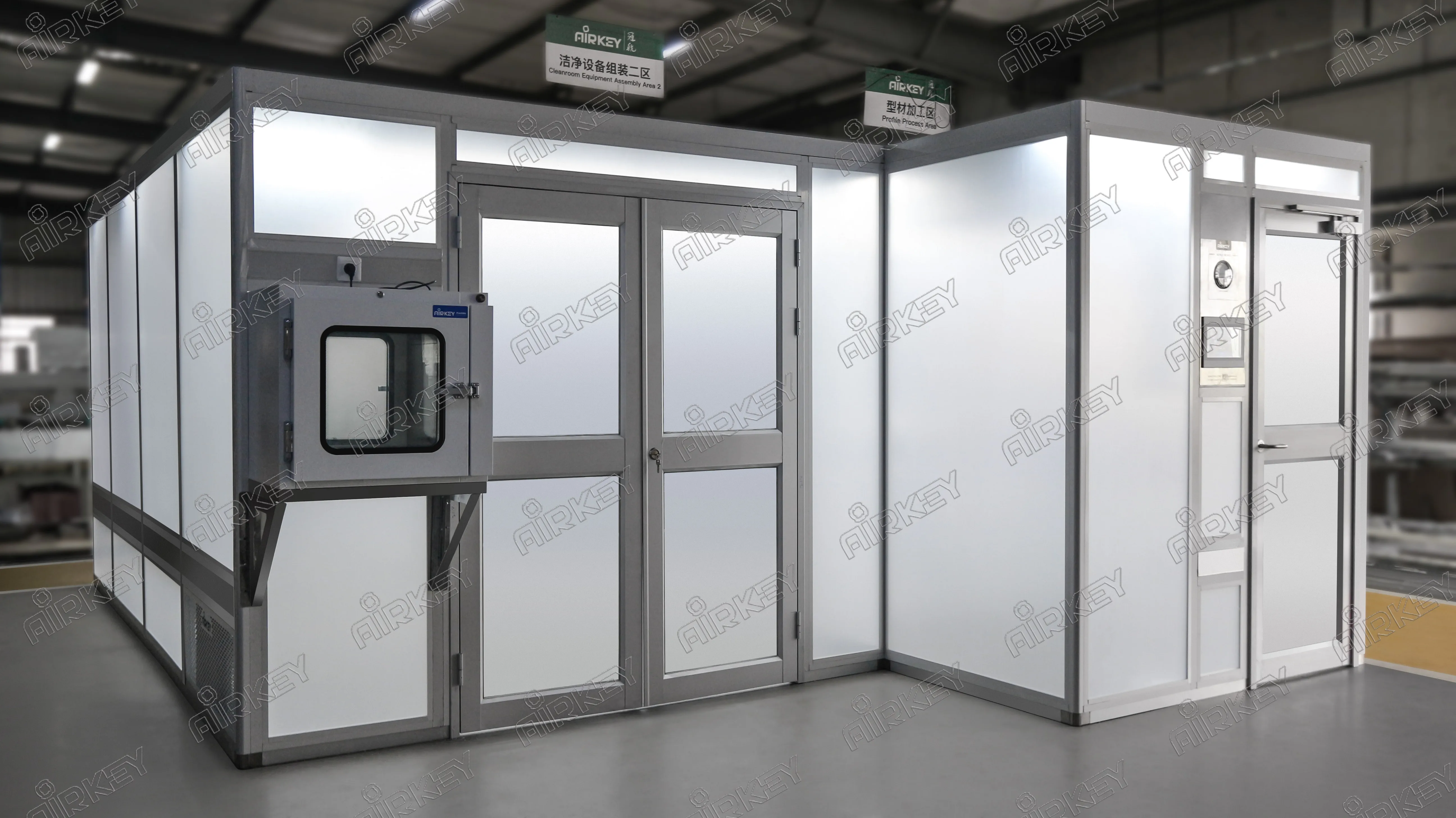Airkey Modular Cleanroom Light Series Bright Glass Acrylic Panel with ...