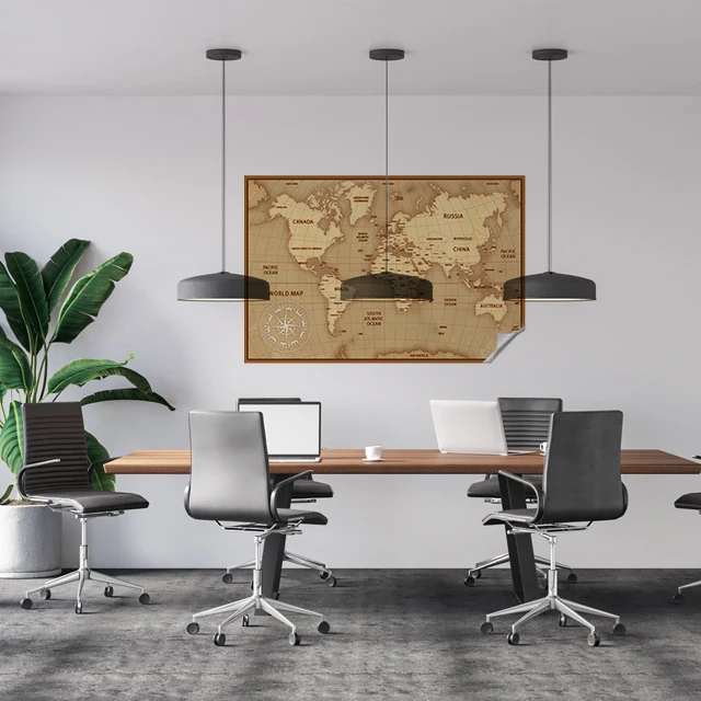 Retro Looking World Map Reusable Durable Polystyrene Material Holds The ...