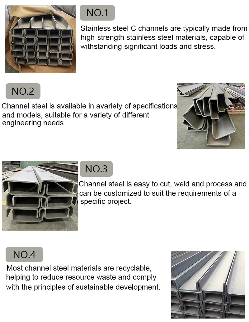 304 316 Stainless Steel U Channel 100x100mm 200x200mm Stainless Steel ...