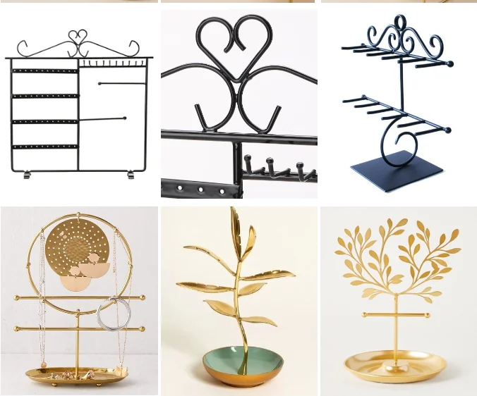 Unique Jewelry Stands - Elegant Gold Metal Displays