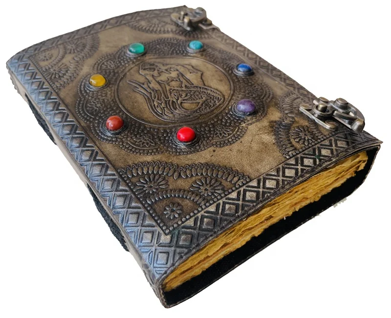 Leather Journal Fantasy Mermaid Grimoire Book Seven Stone Leather ...