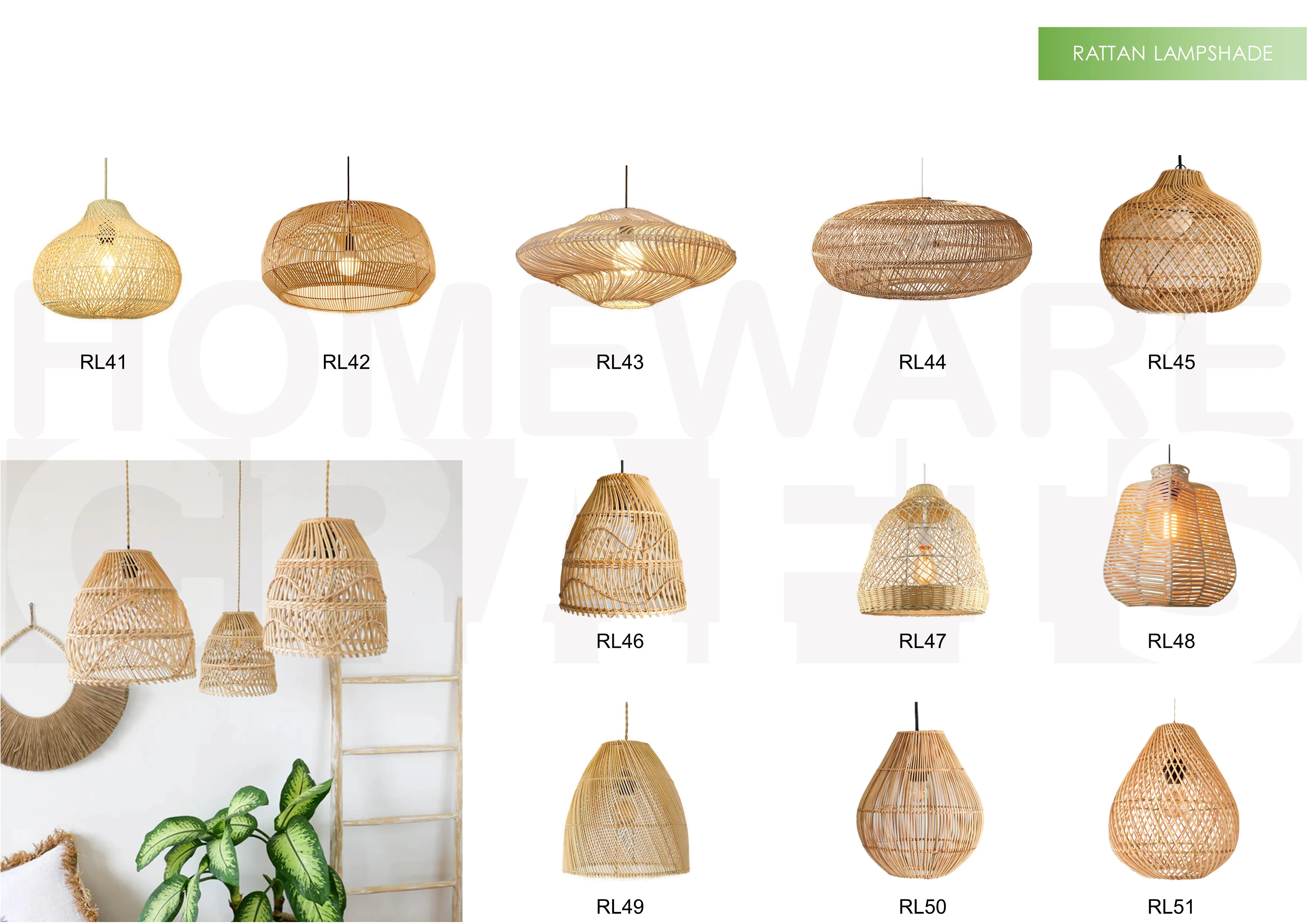 Hot Trend Modern Natural Rattan Lampshade Wholesale Handmade Decorative ...