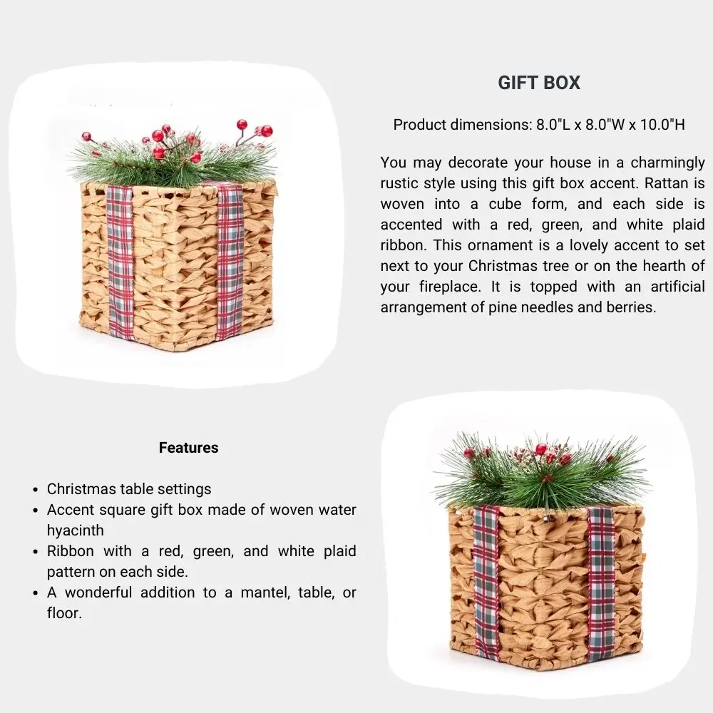 Eco Friendly Rustic Charm Water Hyacinth Basket/ Square Gift Box ...