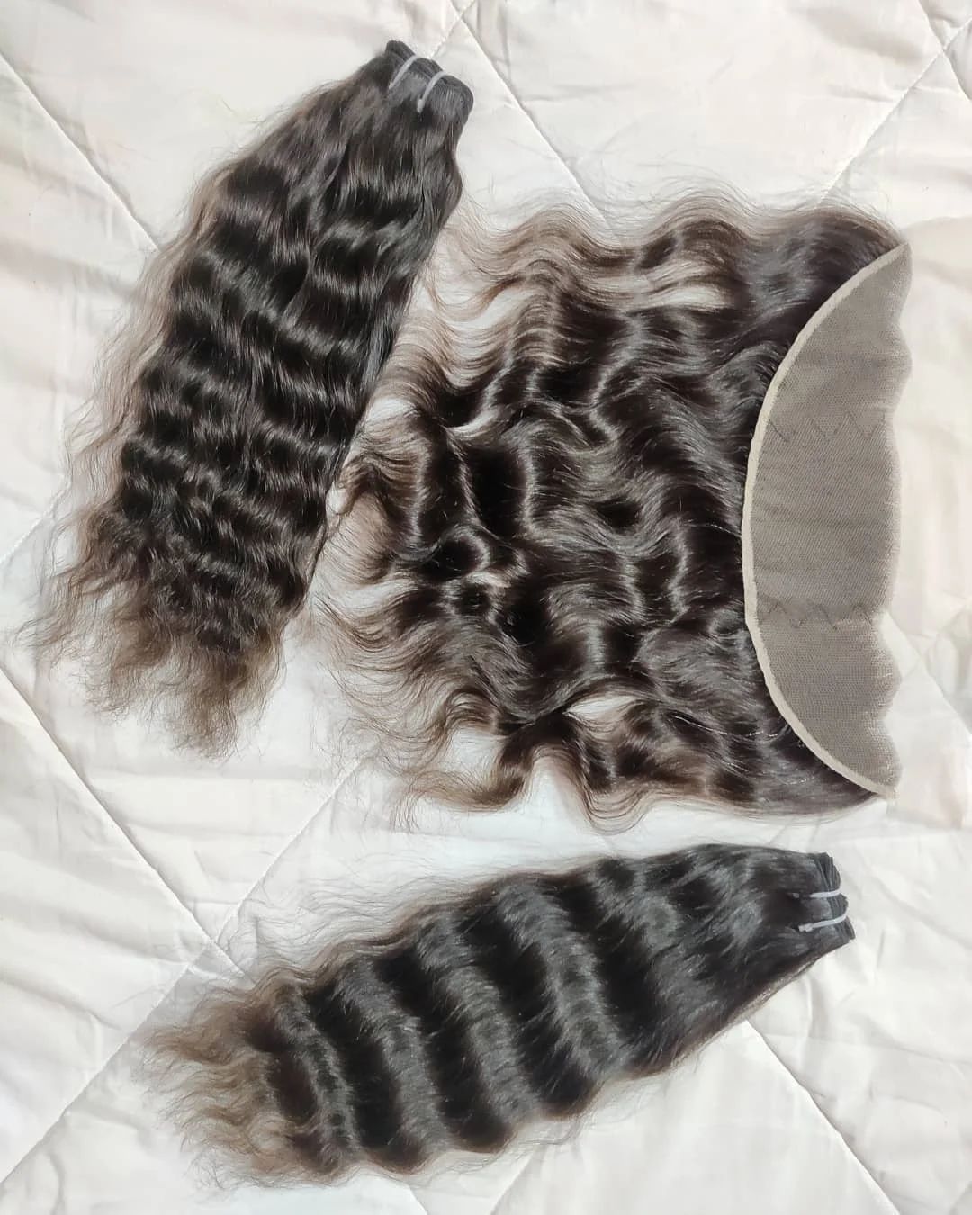 Virgin Indian Hair Extensions Raw Temple Hair Double Drawn Bundles ...