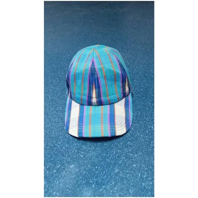 Customised Logo Recycled Plastic Striped Nylon Caps Waterproof Reusable ...