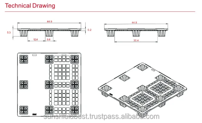 Nestable Plastic Pallet Np1 Open Deck Runners 100% Recycled Warehousing ...
