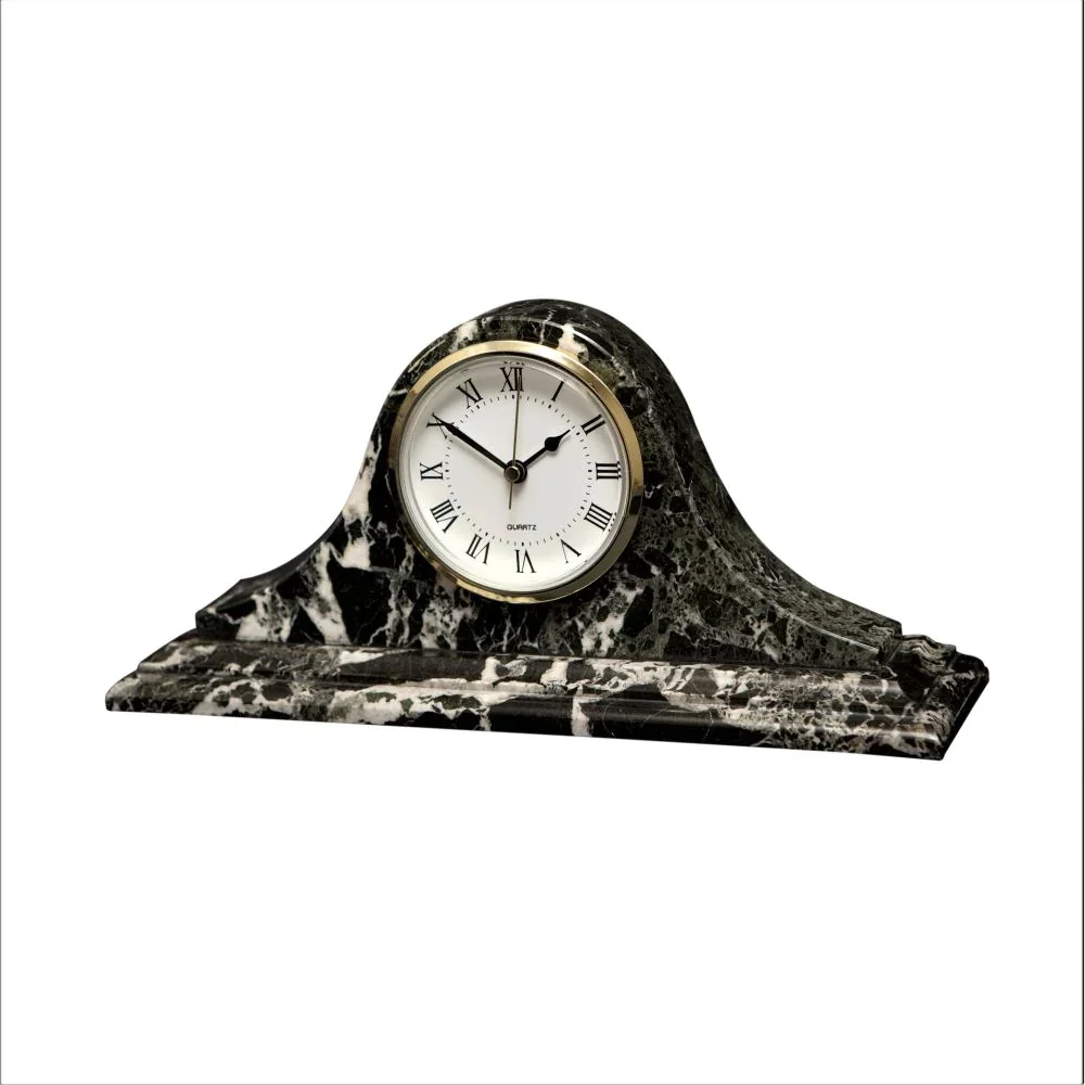 Black Zebra Marble Mantle Clock,Onyx Marble Desk Clock For Home Decor ...