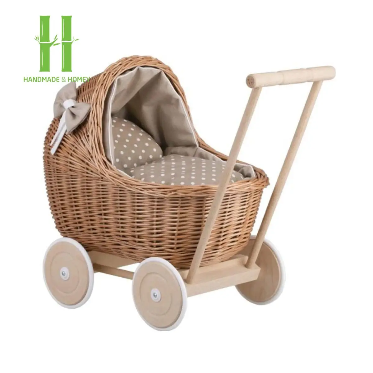High Quality Rattan Cart For Kid Doll For Baby Oem Design Customize ...