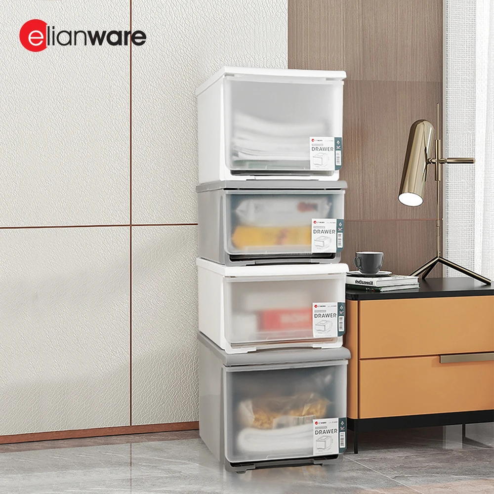 Elianware Stackable Matte Surface Plastic Multipurpose Drawer Organizer ...