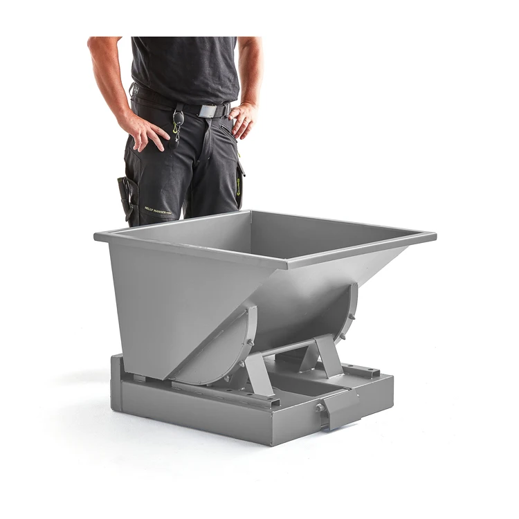 1.8m Self Dumping Trash Hopper Tipping Skips Tipper Chain Lift Bins ...