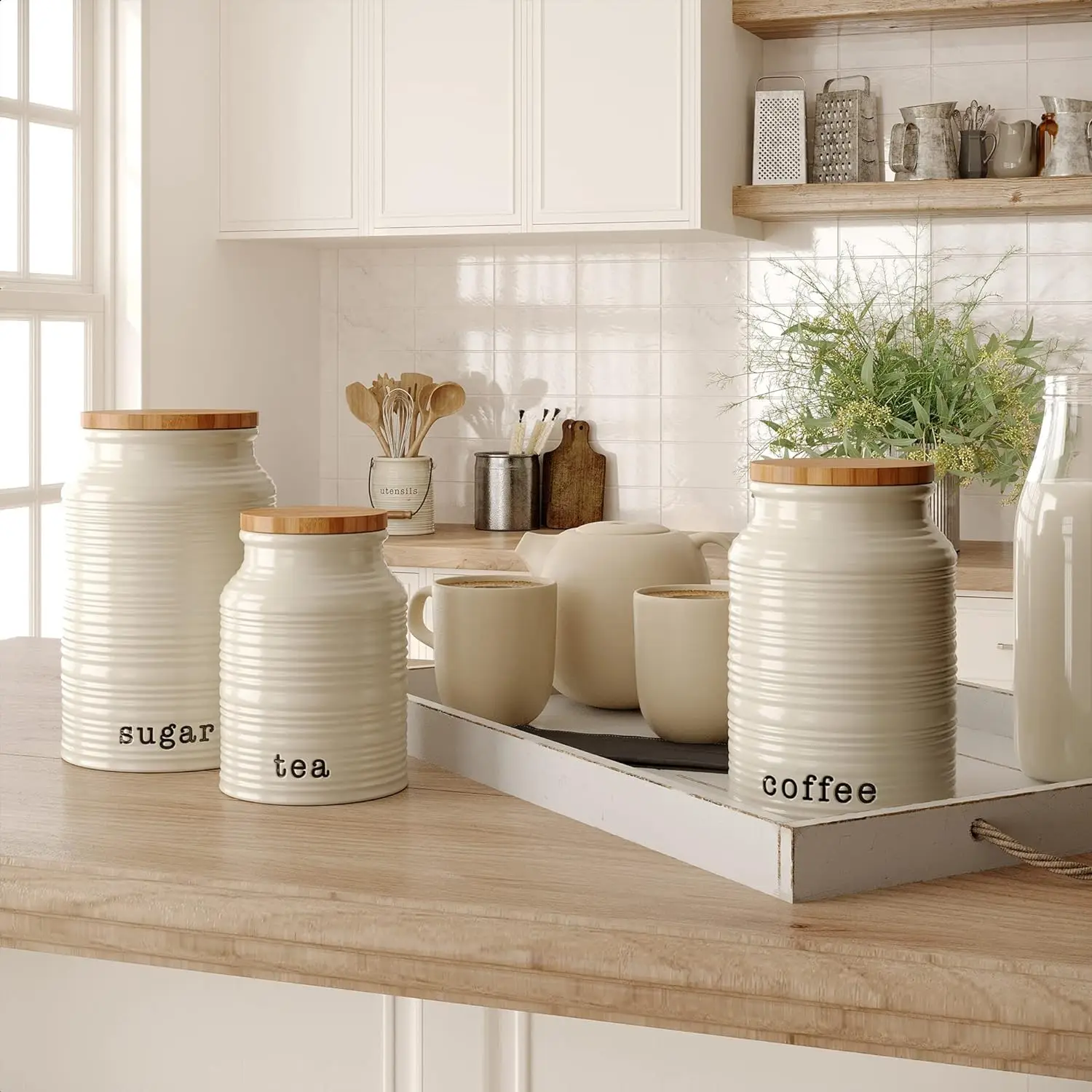 Kitchenware Nordic Canister Round Shape Food Storage Jar Container ...