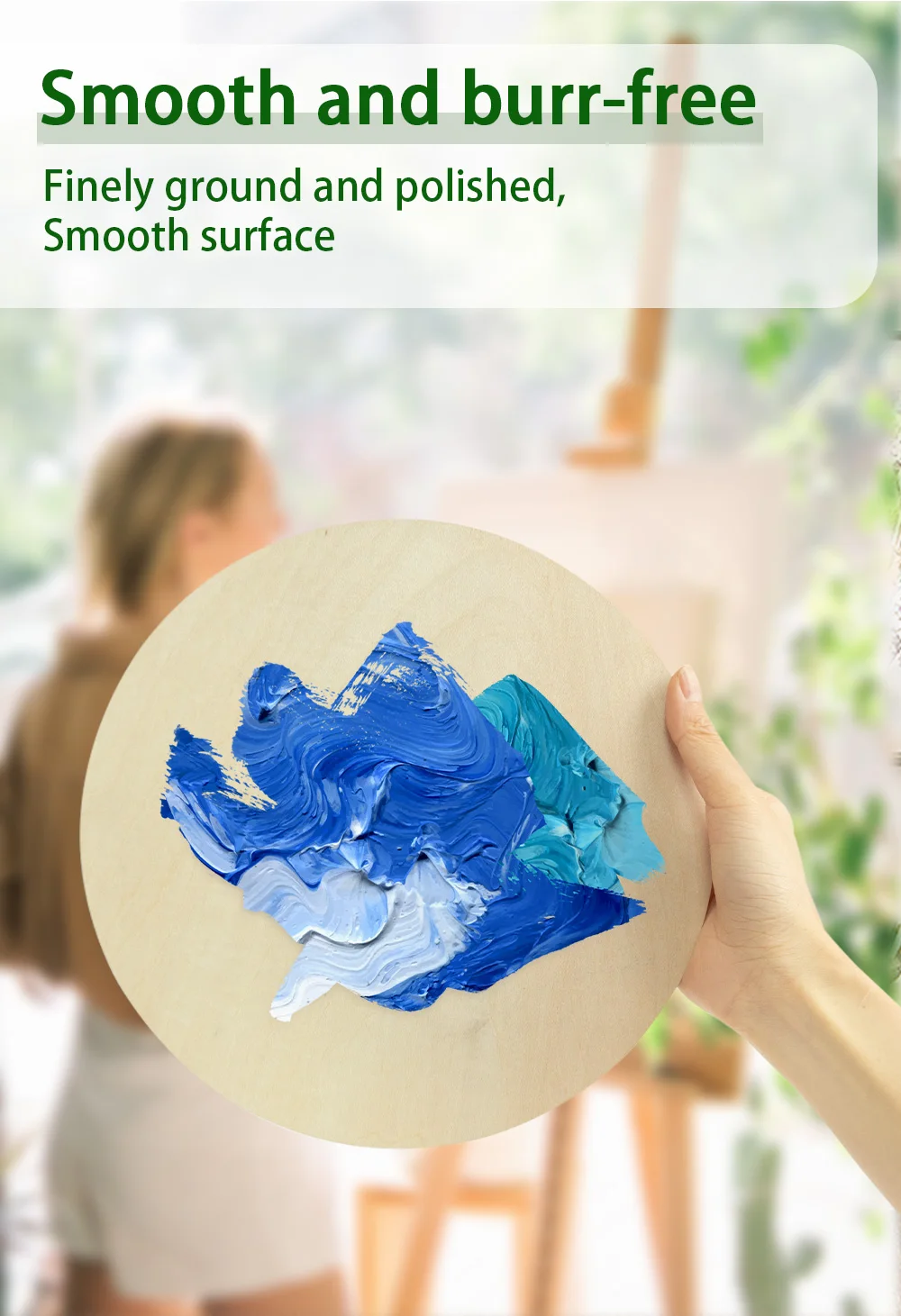 40cm Round Canvas Board Cradle Painting Panel 1.8cm Deep Unfinished ...