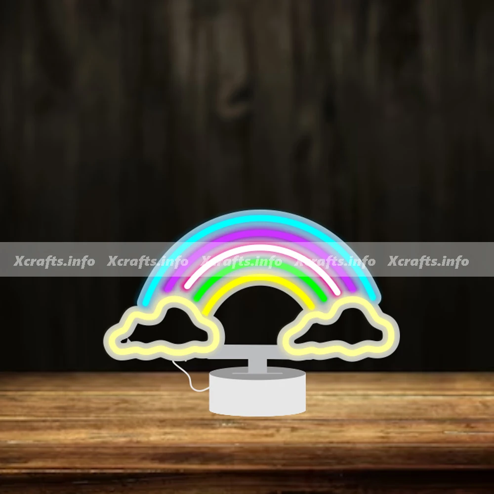 Rainbow Neon Tabletop: Vibrant Led Neon Sign Capturing Spectrum Beauty ...