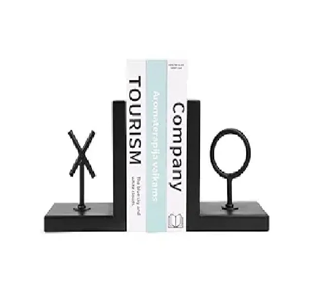 TW 2024 Book Ends Black Bookends Heavy Duty Decorative Bookends to ...