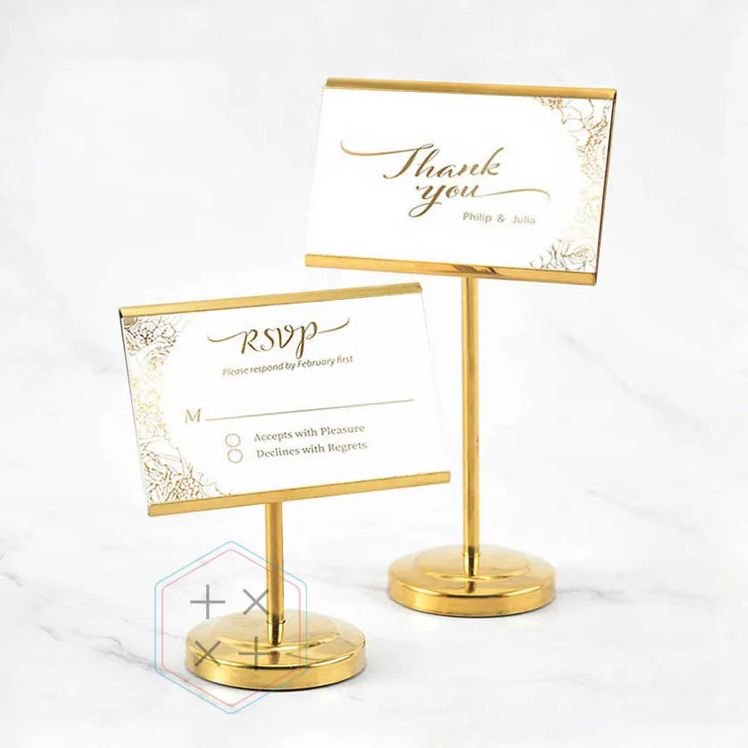Stainless Steel Table Card Holders for Wedding & Events