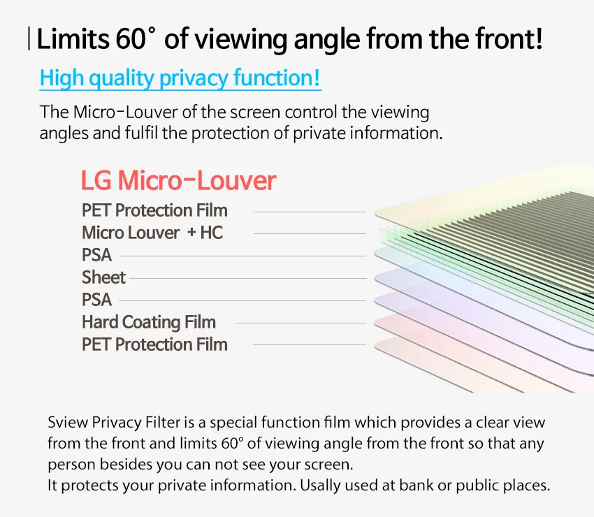 Sview Hanging Panel Type Privacy Filter Anti-spy Screen Eye Protection ...