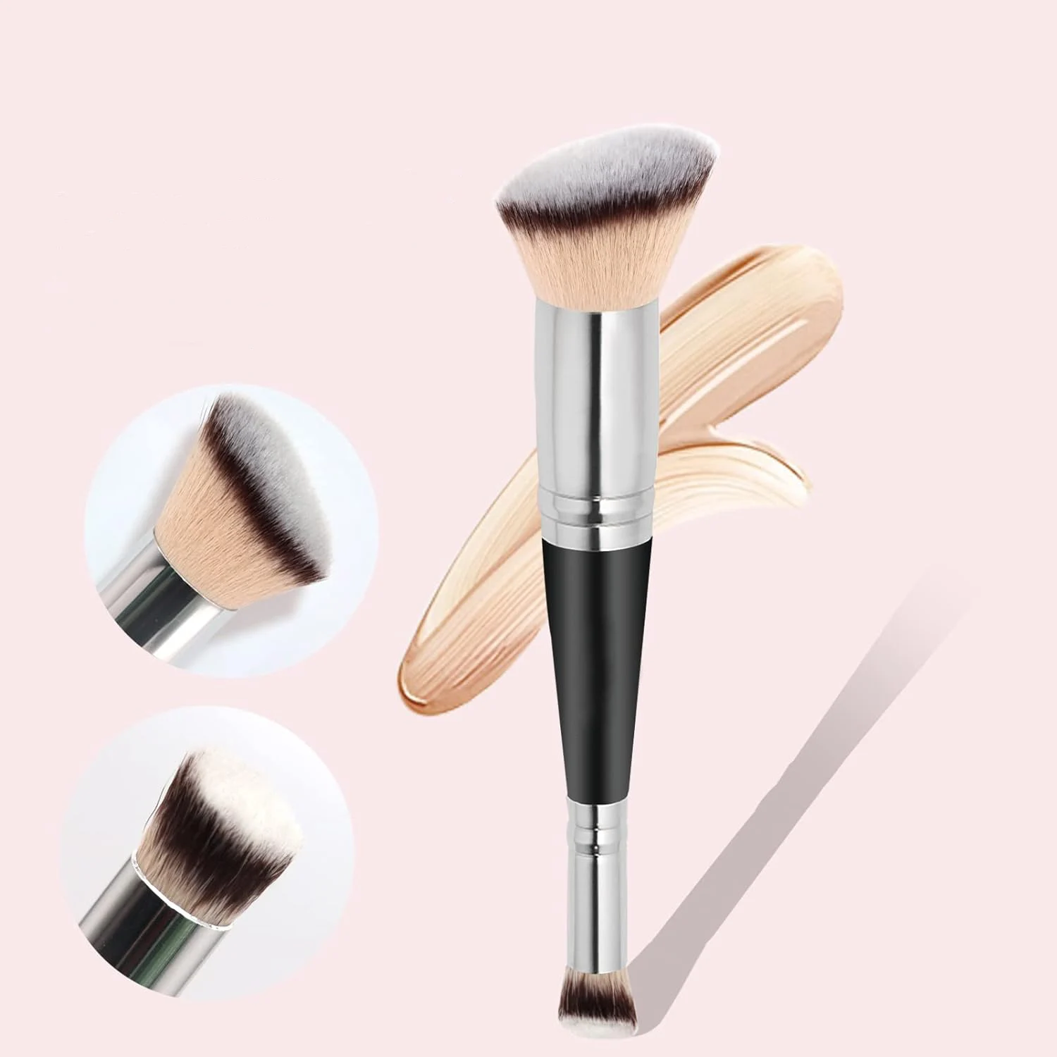 Wholesale Vegan Multi Foundation Double Head Makeup Brush Custom logo ...