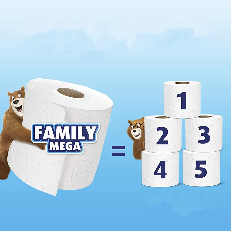 Wholesale 3 Ply Layer Printed Core Bathroom Tissue Toilet Paper Toilet ...